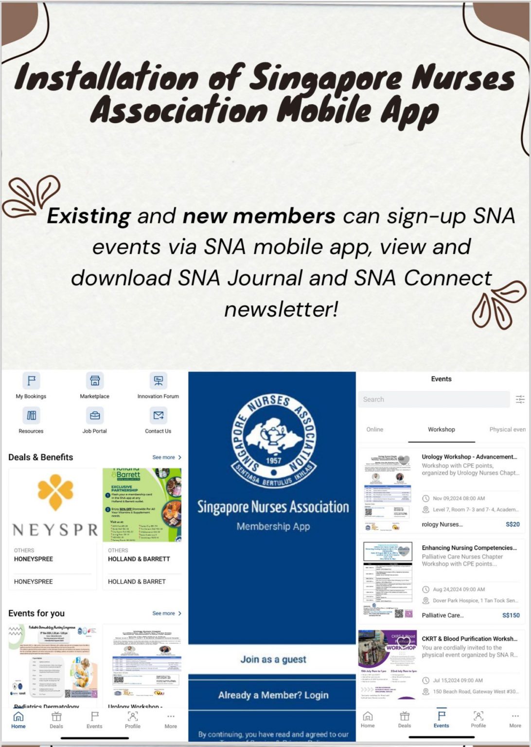 SNA Mobile App - Singapore Nurses Association